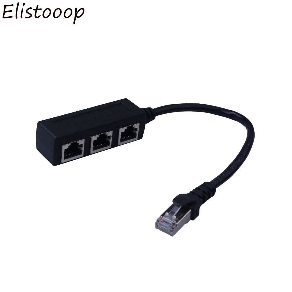 1 To 3 Rj45 Plug Splitter Extender Socket Lan Ethernet Network Adapter ...