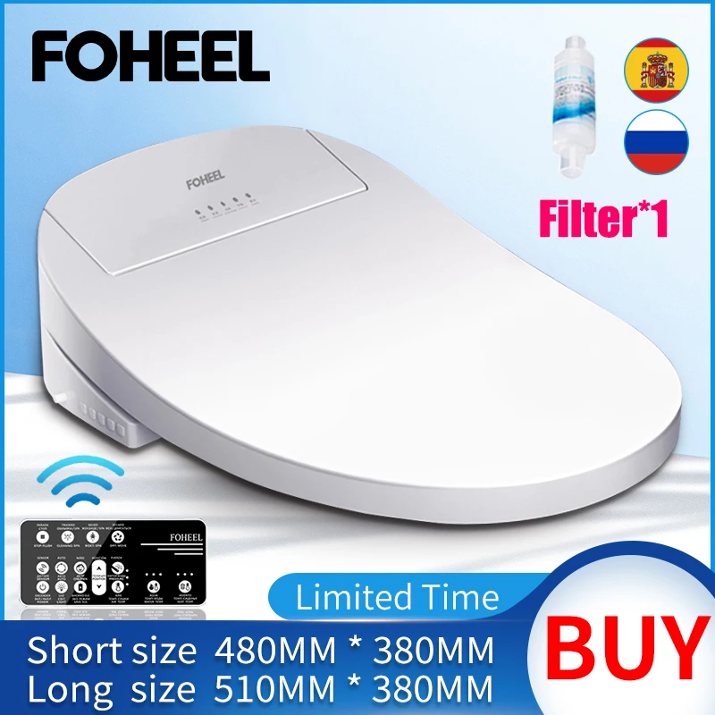 Foheel 지능형 변기 시트 전기 비데 커버 스마트 비데 온열 변기 시트 Led 조명 Wc 스마트 변기 시트 뚜껑 F2