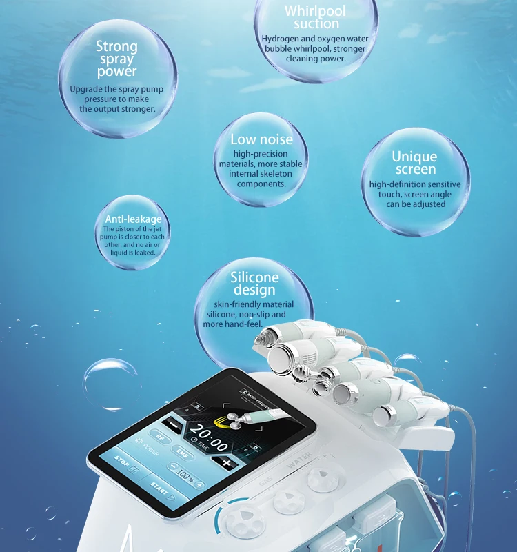 Portable 6 In 1 Ultrasonic hydrafacial Face Lifting Microdermoabrasion ...