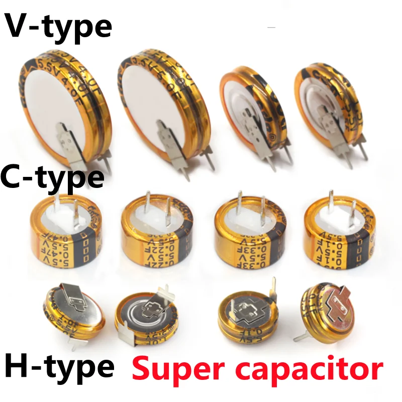 2pcs/lot 5.5v Super Capacitor 0.022f 0.047f 0.1f 0.22f 0.33f 0.47f 1f 1 ...
