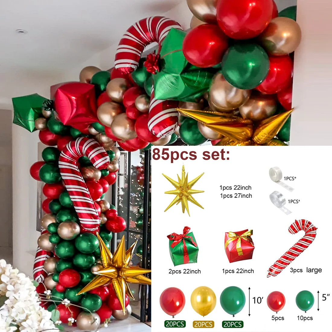 Party Supplies Party Décor 85pcs Red Dark Green Macaron Green Balloon ...