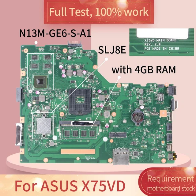 Used X550LA I3/i5 4th CPU 4GB RAM Mainboard For Asus A550L, 53% OFF