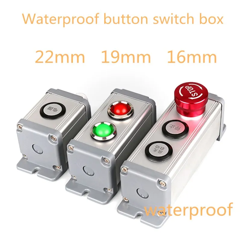 16/19/22mm metal push button switch waterproof box 1 2 3 4 5hole ...