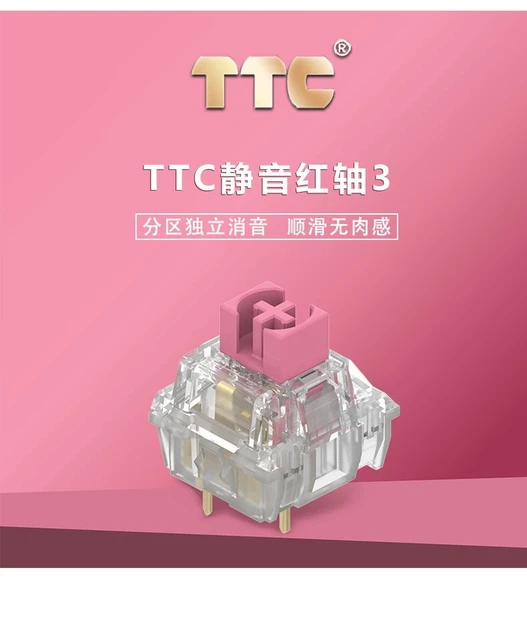 Akko Switches TTC Gold Pink V3 Linear Mechanical Switches - 90 Pcs Pre ...