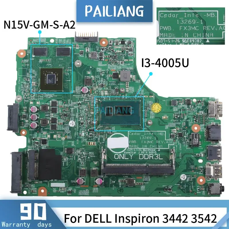 CN 0HHVFV For DELL Inspiron 3442 3542 13269 1 0HHVFV I3 4005U N15V GM S A2 DDR3 Mainboard Laptop ...