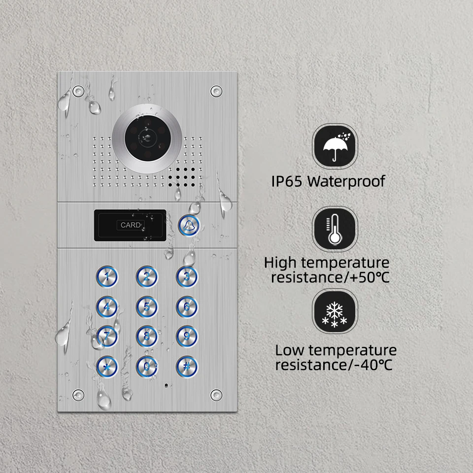 JeaTone 960P Tuya WiFi Wired Video Intercom with Camera and Code Keypad ...