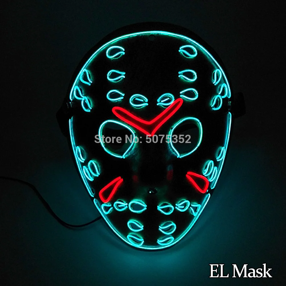 Horror Maska Luminous Glowing Neon EL Mask Cosplay LED Mask ...