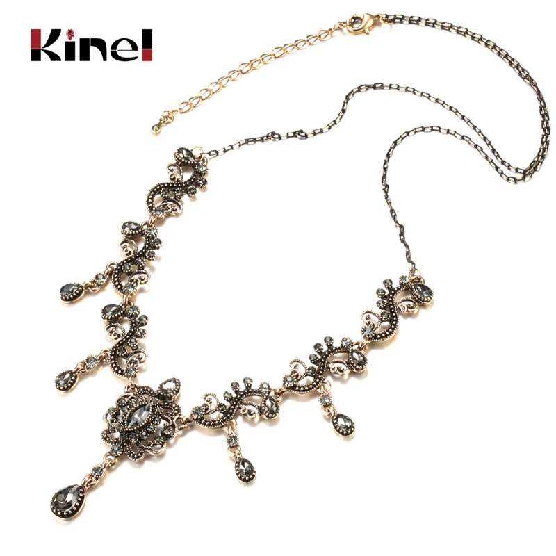 Collier de luxe en cristal pour femmes, couleur grise, bijoux de ...
