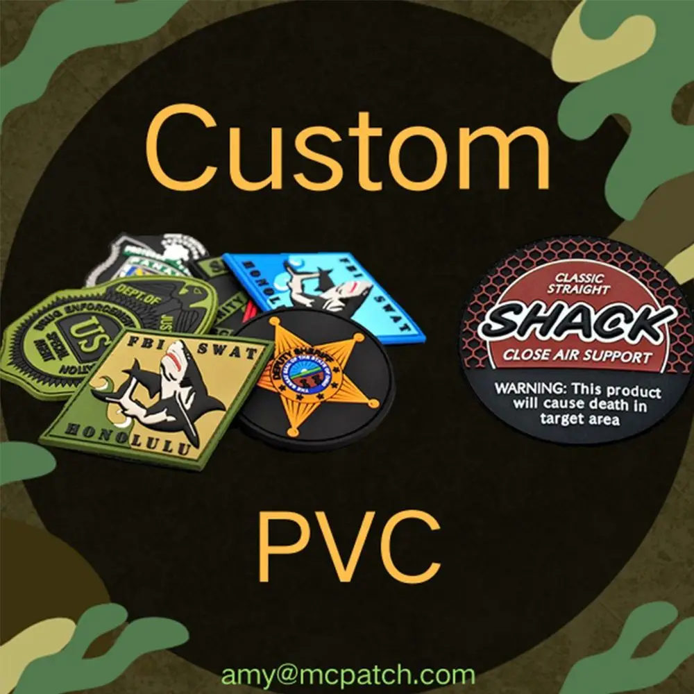 Custom Pvc Patch Rubber Badges Hook And Loop For Caps Hats Bags 2d 3d ...