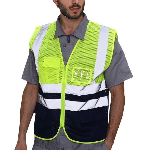High Safety Vest Work Multi-pocket Workwear Safety Red Reflective Vest ...