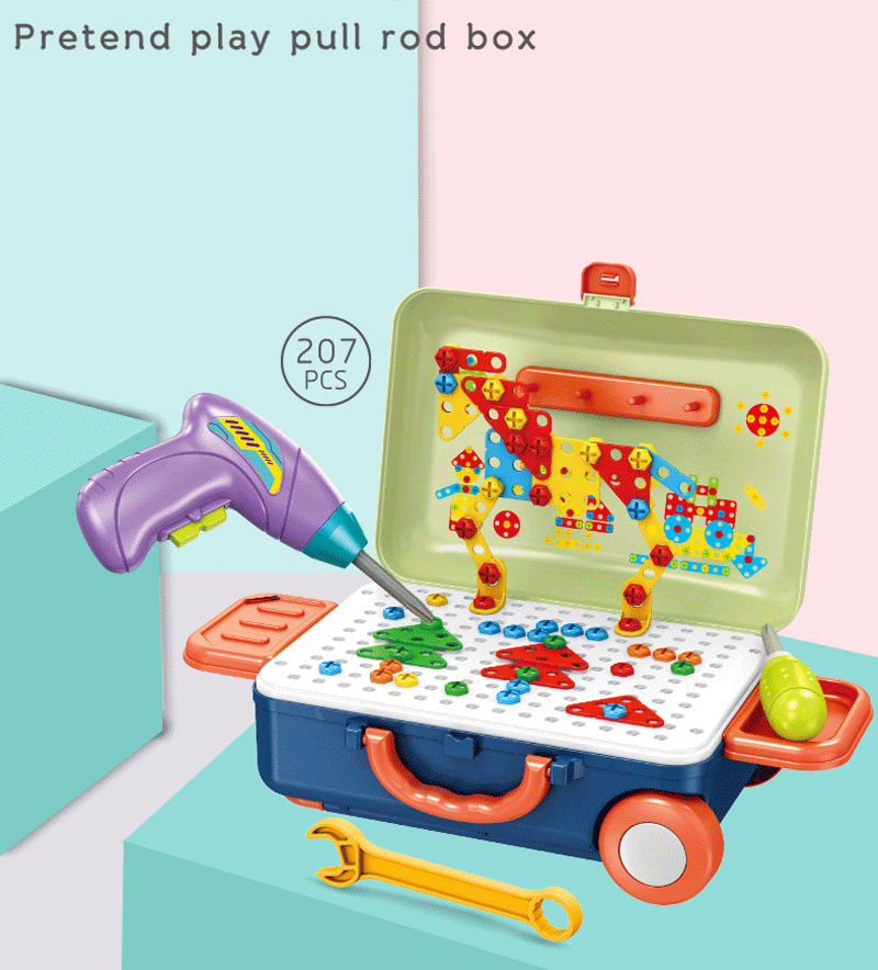 207Pcs Electric Drilling Screw Set 3D Mosaic Puzzle Toys For Children