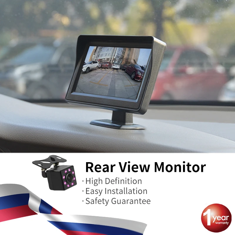 Car Monitor 4.3" Screen For Rear View Reverse Camera TFT LCD Display HD ...