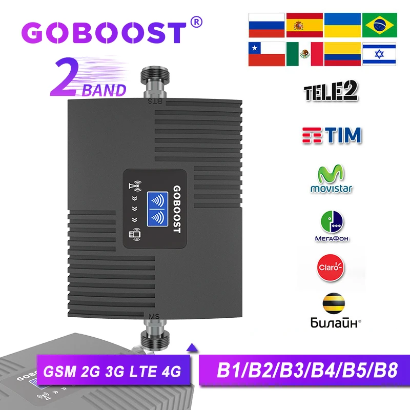 Goboost 2 Band Signal Booster Gsm 850 900 2g 3g 2100 Cellphone Repeater ...