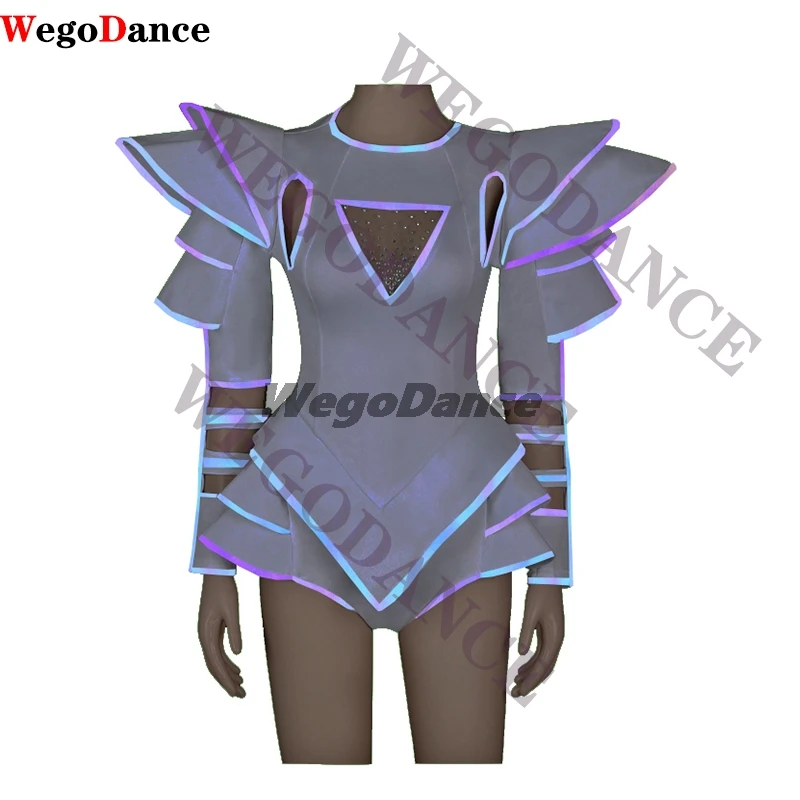 Women-LED-Gogo-Costume-Lighting-Leotard-Dress-Reflective-Tutu-Glowing ...