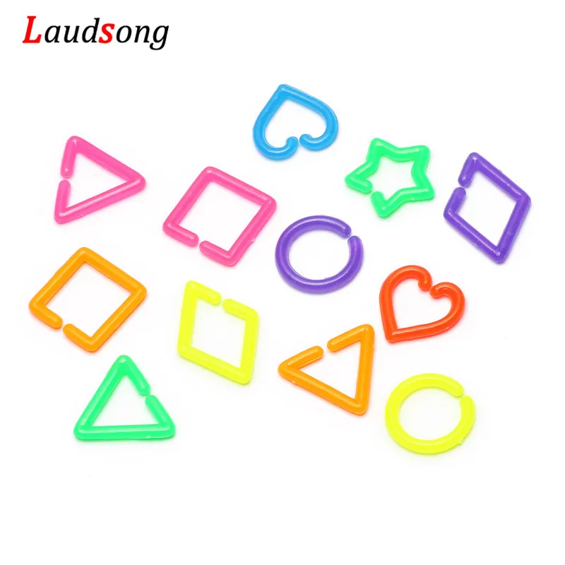 100pcs-lot-Colorful-Mix-Shape-Plastic-Jump-Rings-Split-Rings-Connector ...