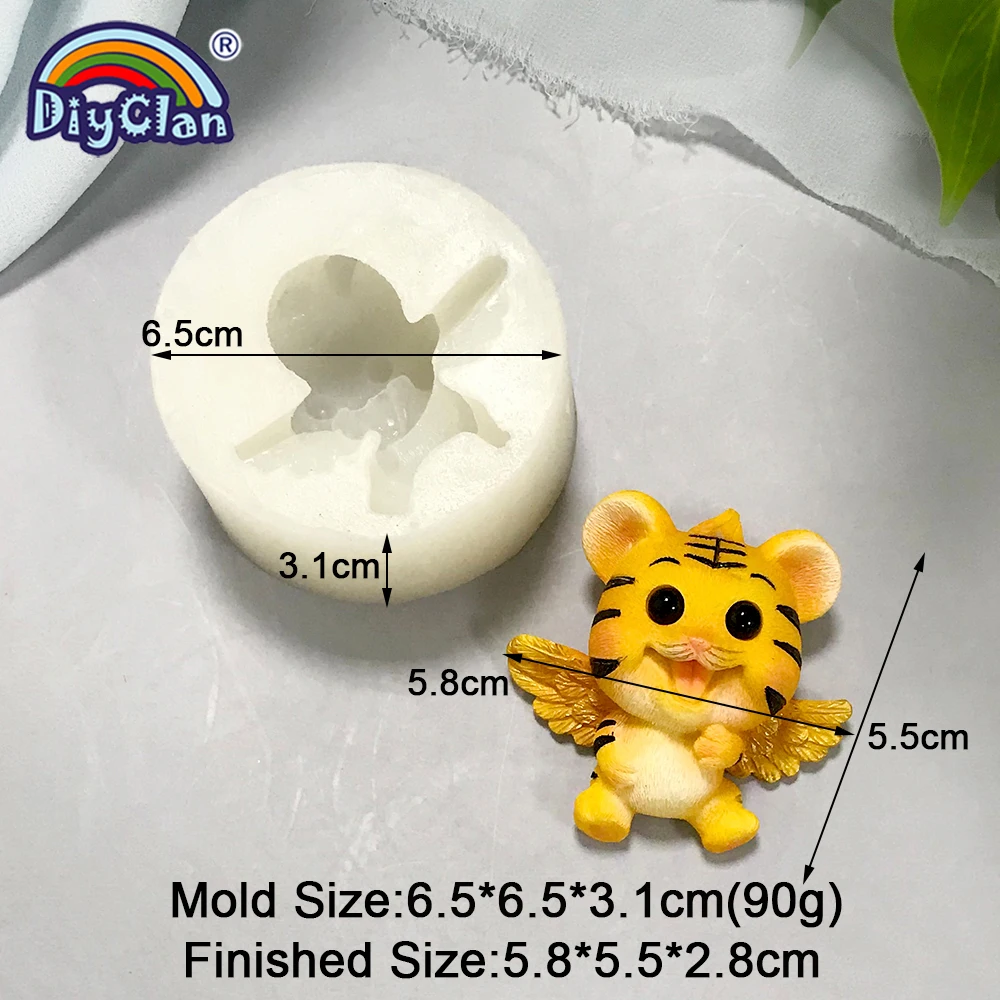 3D silicone mold Tiger mother with baby for soap candle gypsum ...