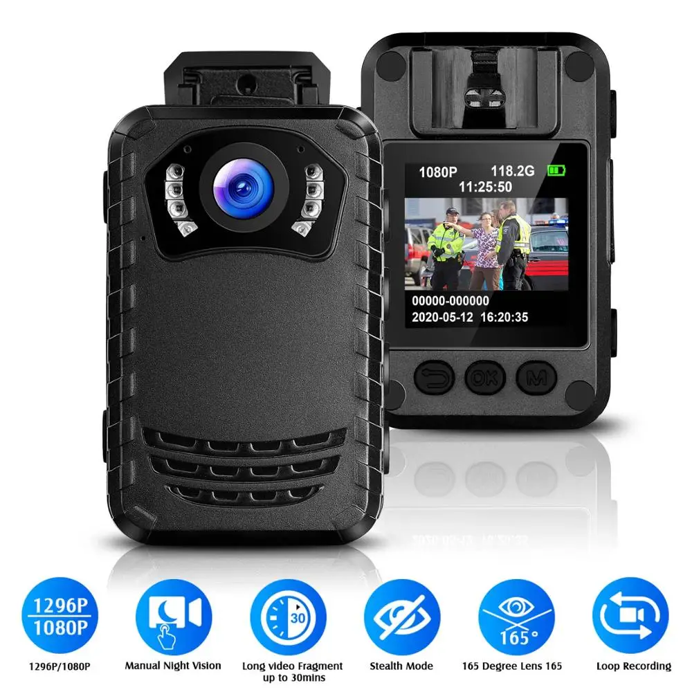 Boblov N9 1296p Body Mounted Camera 256gb Recording Wearable Video ...