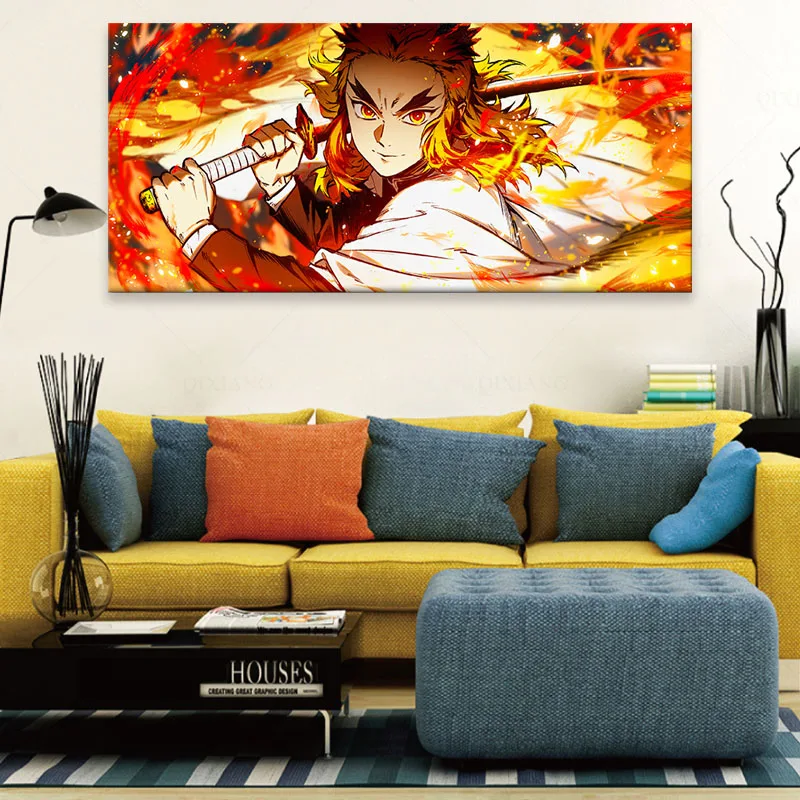 Demon Slayer Kimetsu No Yaiba Anime Figure Kyojuro Rengoku hd Poster ...
