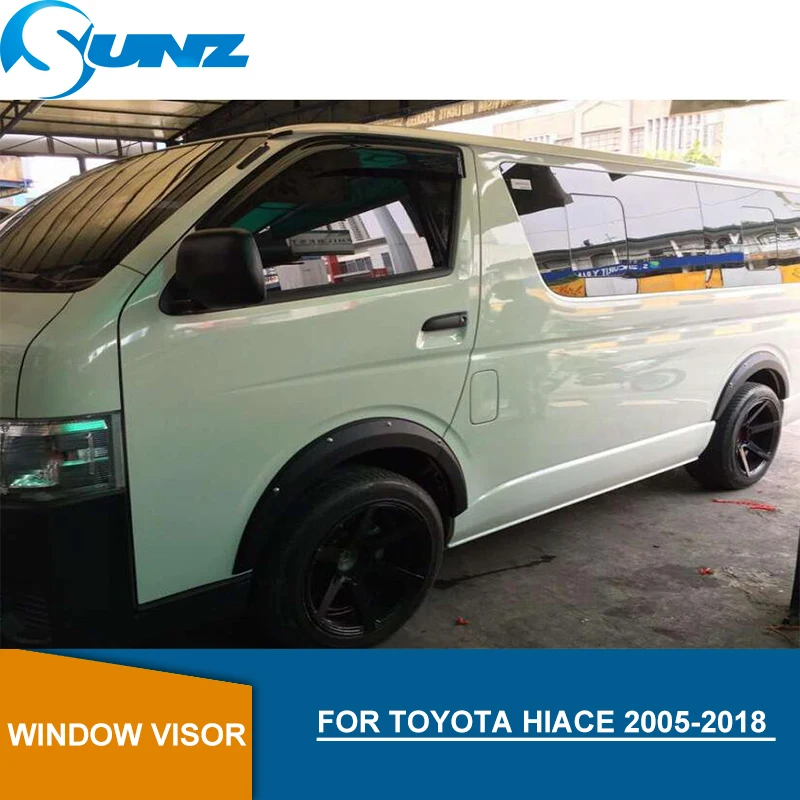 Car door visor For Toyota Hiace 2005 2018 Black side window deflectors ...