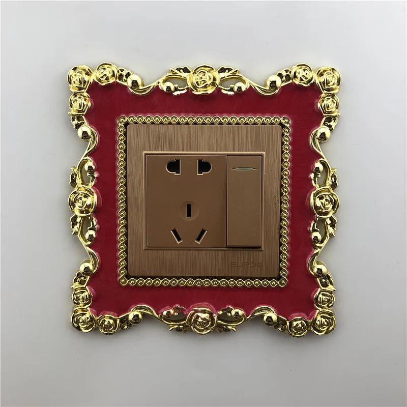 2021European luxury square switch cover 1PCS big red switch sticker ...