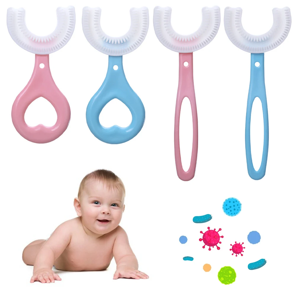 Baby Toothbrush Children 360 Degree U shaped Child Toothbrush Teethers ...