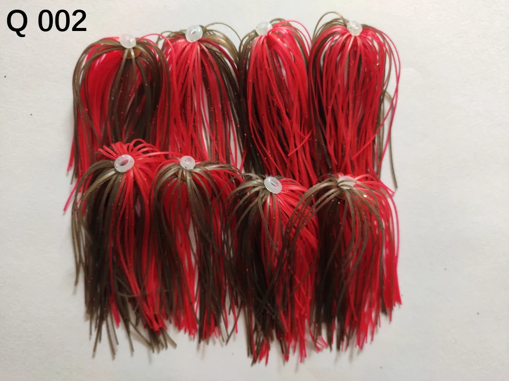 8 Bundles 50 Strands Silicone Skirts Wire Fishing Accessories For ...