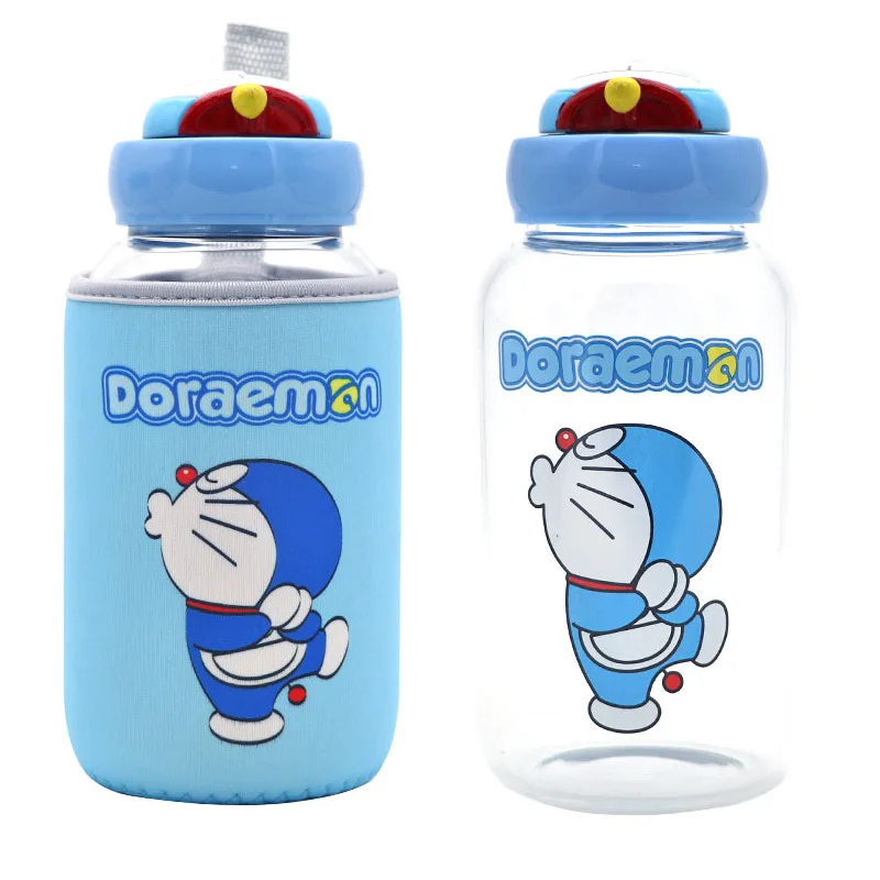600ml Cute Kawaii Water Bottle Glass Japanese Doraemon Drink Bottle For ...