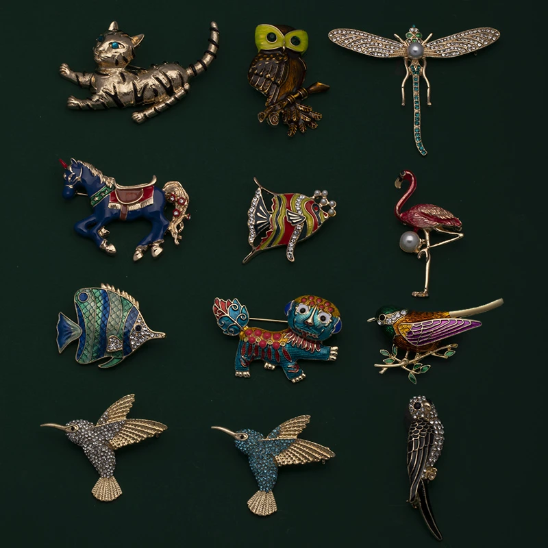 New Creative Animal Insect Horse Broach Bird Men Brooch Beautiful ...
