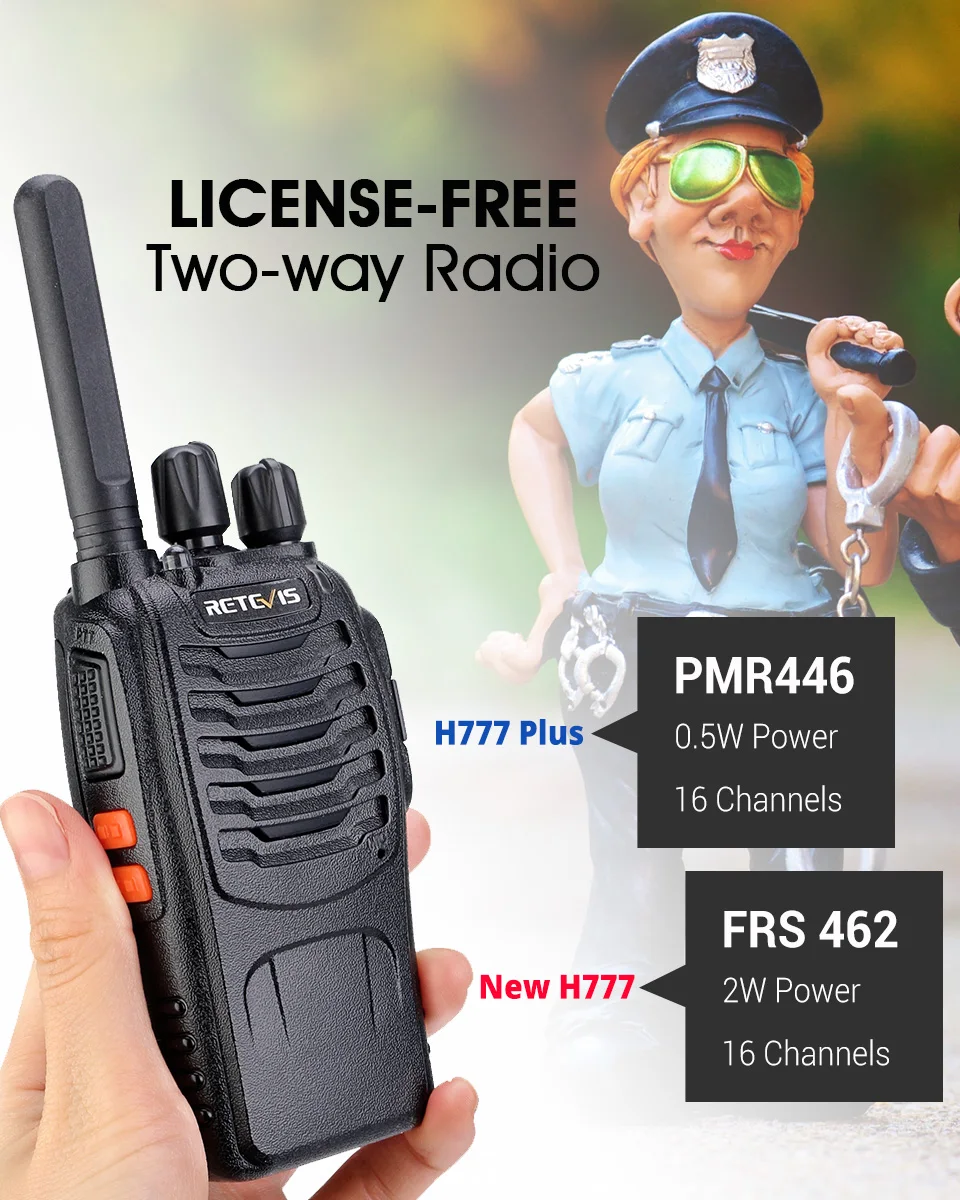 Pmr Radio Walkie Talkie 4pcs Retevis H777 Plus Pmr446 H777 Frs Two Way ...