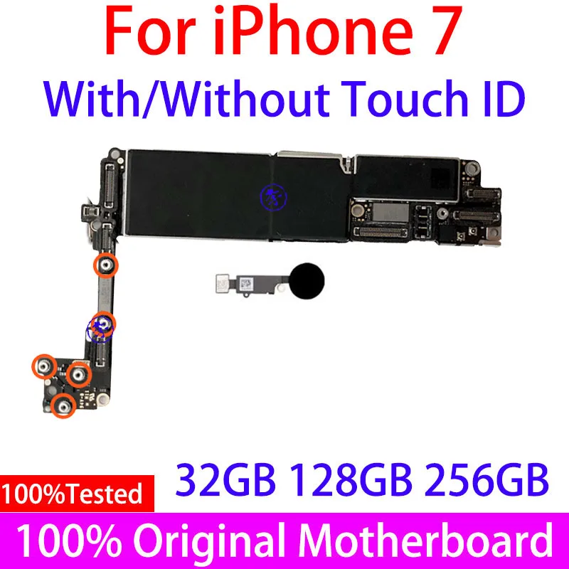 Original For Iphone 7 Motherboard Unlocked for IPhone7 Logic Board Clean ICoud with IOS System ...