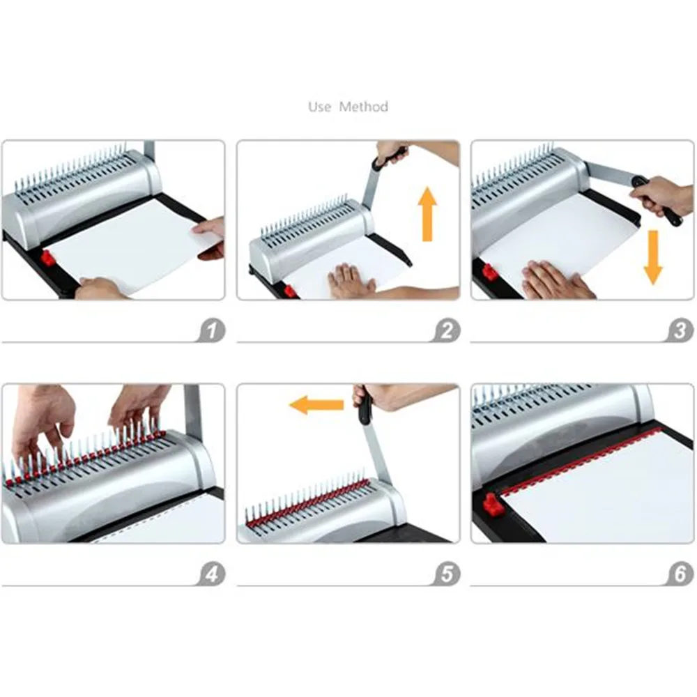21-Hole 450 Sheets Paper Comb Punch Binder Binding Machine Scrapbook ...