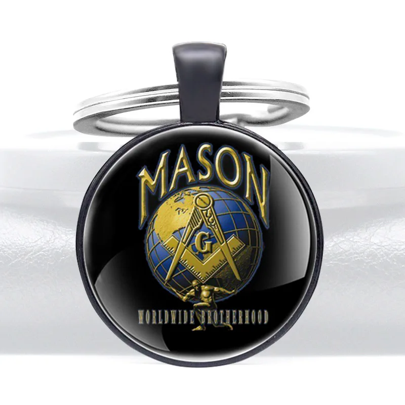 Black Mason Pendant Key Rings Charm Masonic Key Chain - Key Chains ...