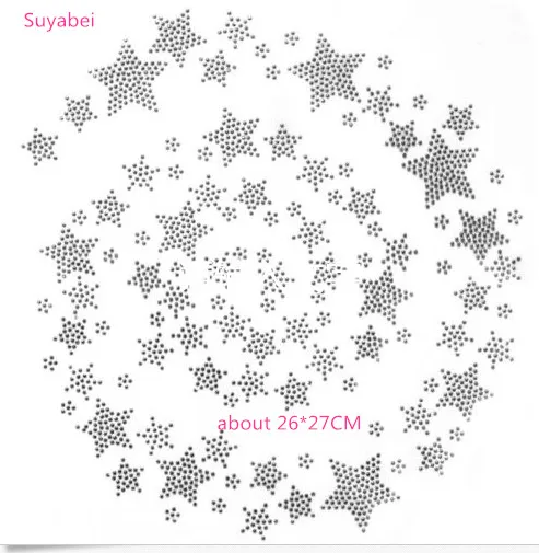 2pc/lot Fashion Design star hot fix motif iron on crystal transfers ...