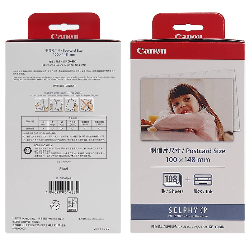 KP-108IN-100-148mm-Photo-Papers-and-3-Ink-Cartridge-for-Canon-Selphy-CP ...