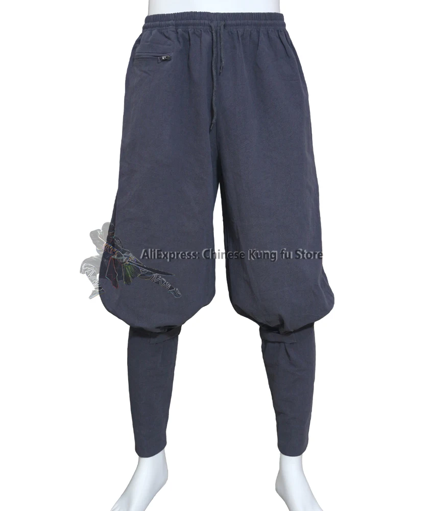 Thick Cotton Buddhist Monk Trousers Shaolin Tai Chi Kung fu Pants New ...