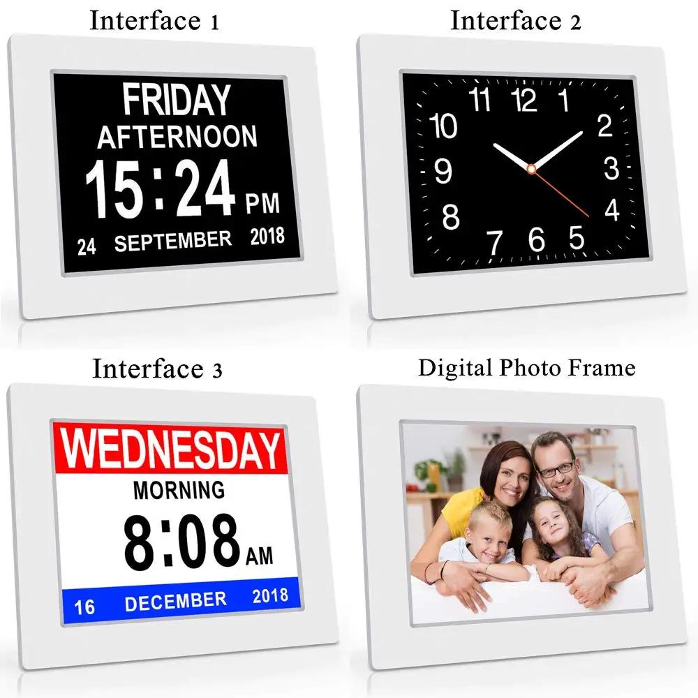 Led Digital Clock Calendar Day Home Decor Day/week/month/year For ...