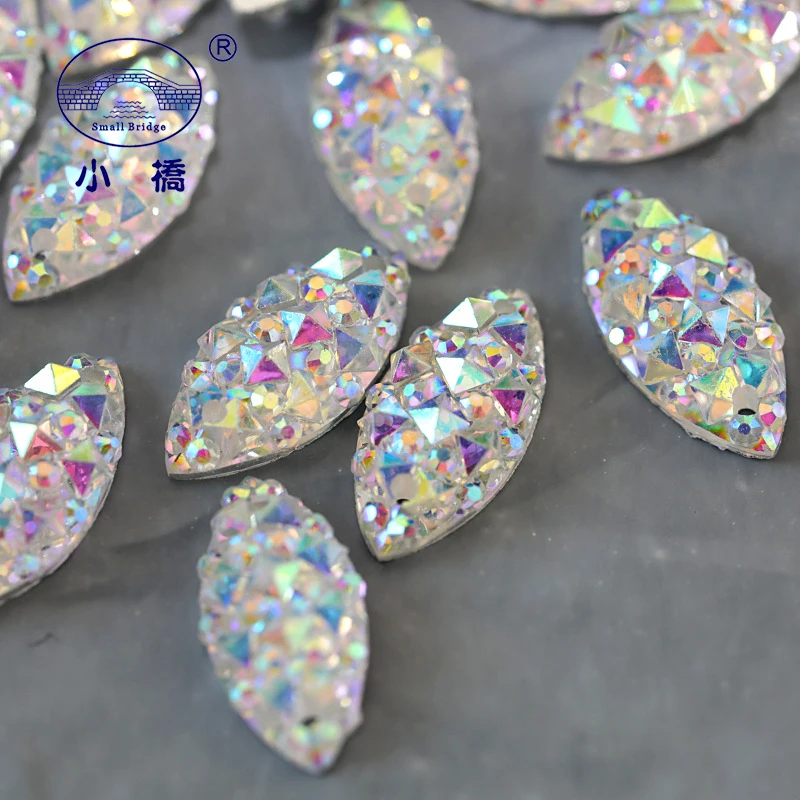 100pcs-Glitter-Acrylic-Rhinestones-For-Clothes-Diy-AB-Glue-On ...