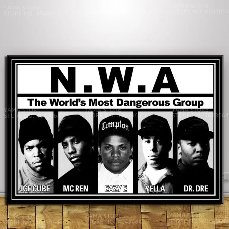 J159 N.W.A Hip Hop Music Gangster Rap Group Eazy E The Most Dangerous ...