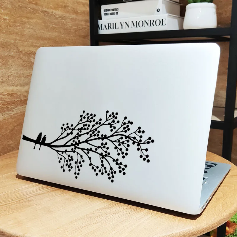 Laptop Sticker With Birds Tree