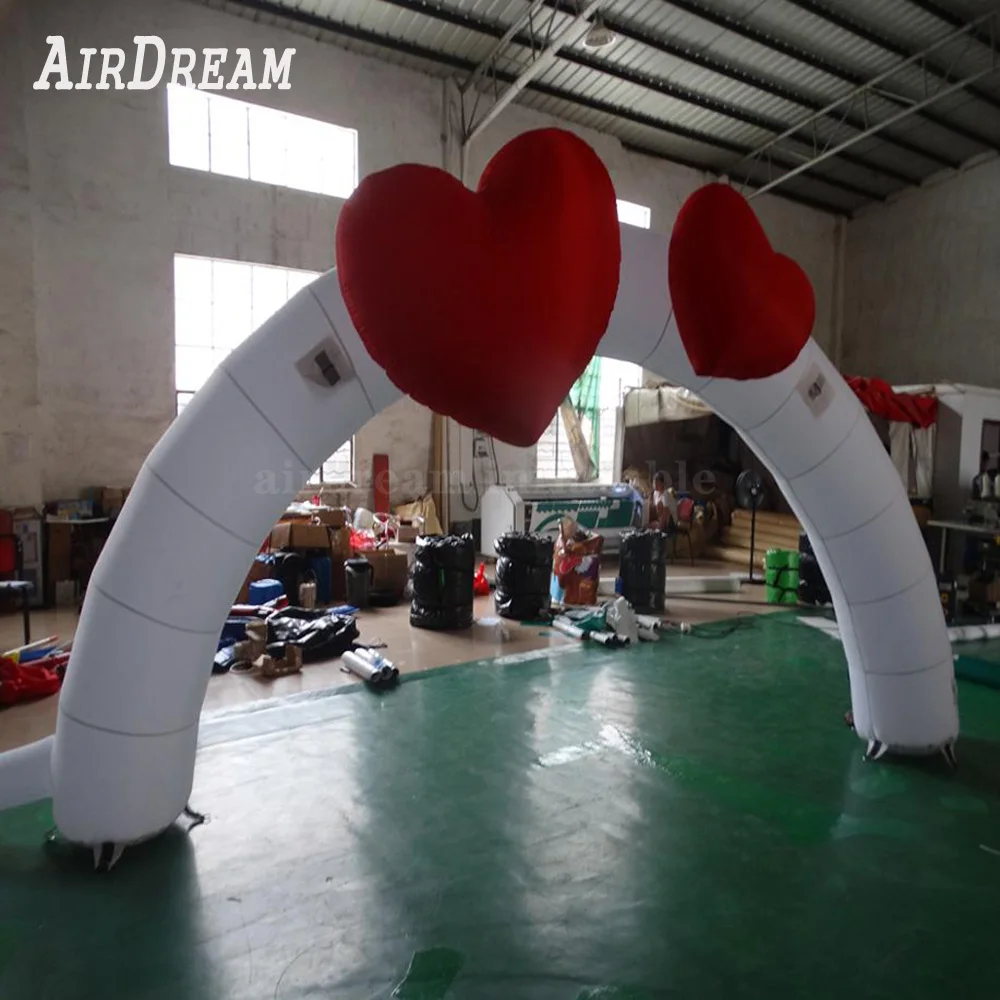 Customized 5/6/8m W Love White Inflatable Wedding Arch Heart Arch ...