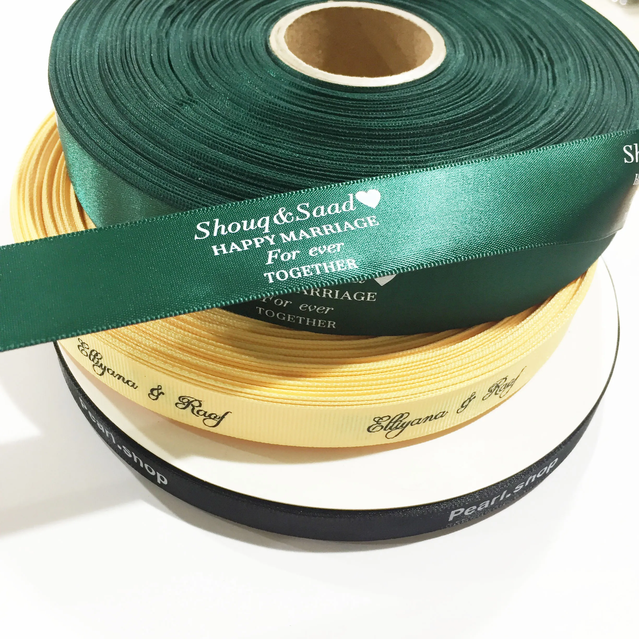 Custom Satin Printed Ribbon Tape Private Logo Name DIY 6mm - 100mm ...