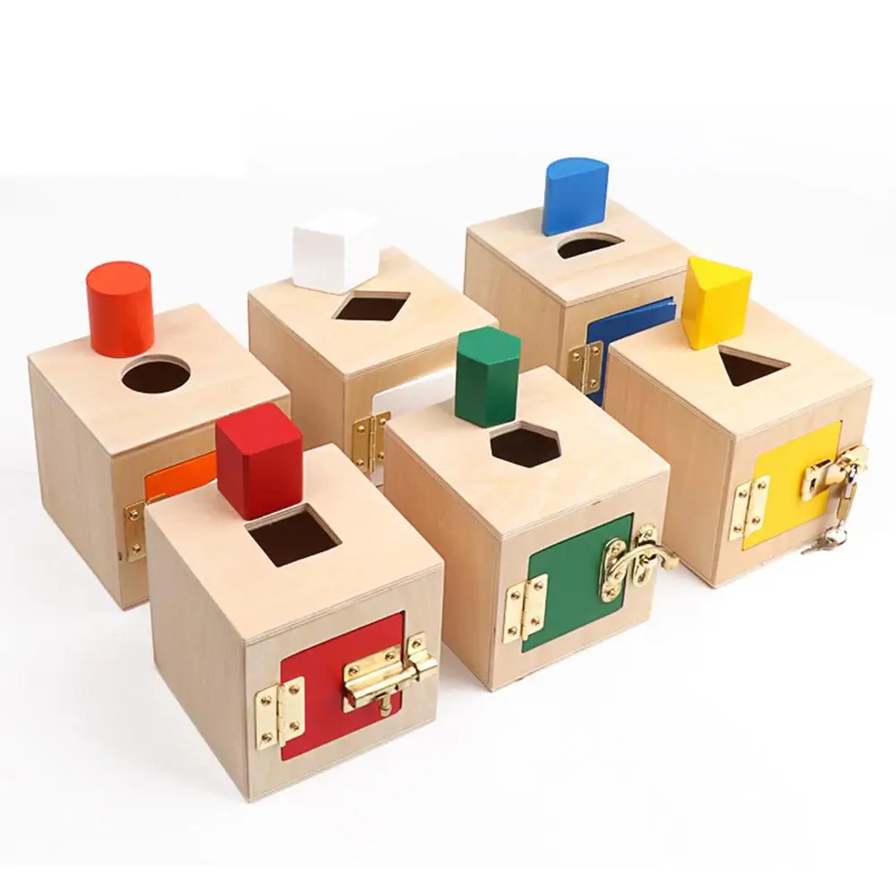 Montessori Colorful Lock Box Kids Children Educational Preschool ...