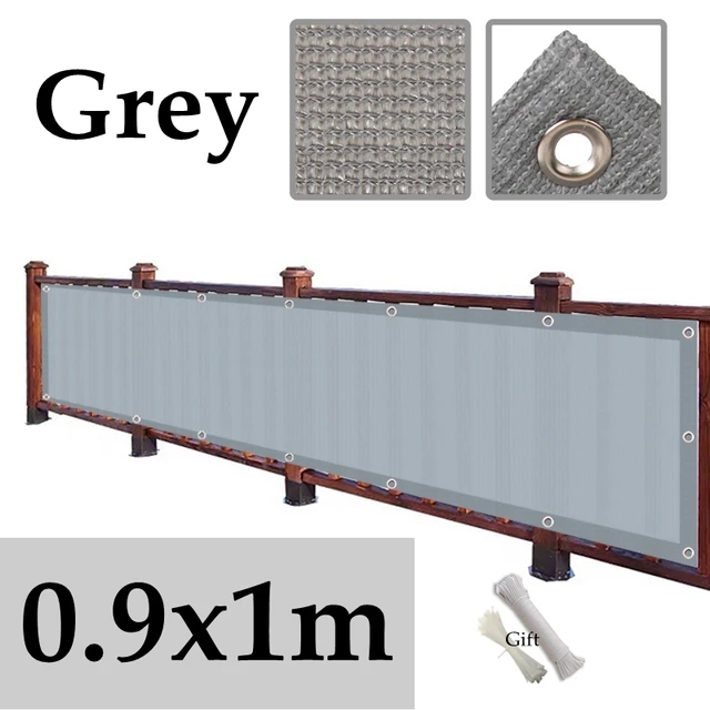 Grey HDPE Balcony Privacy Net Fence Rail Shielding Anti-UV Windproof ...