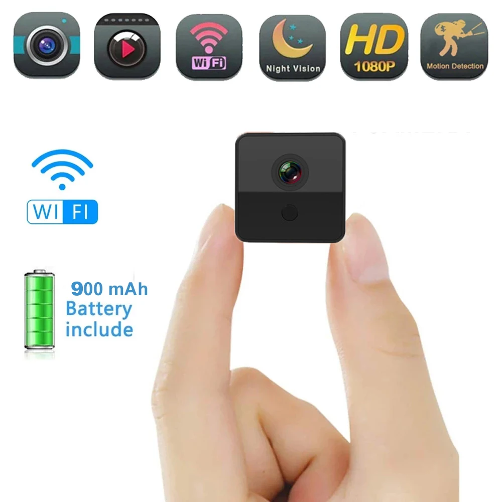 Sem fio wi fi câmera infravermelha micro cam mini hd 1080p filmadora de ...