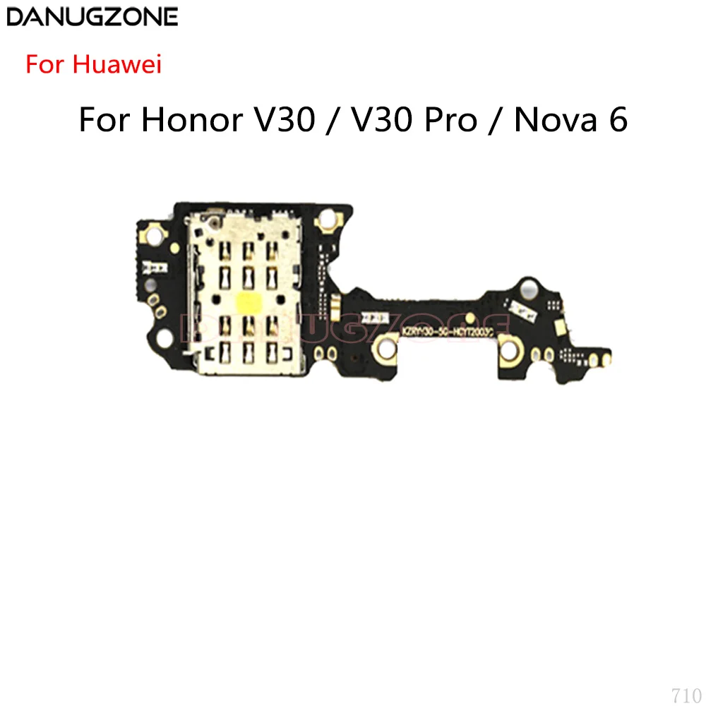 10ps/lot For Huawei Honor V30 / V30 Pro / Nova 6 Sim Card Reader Socket Tray Slot Microphone ...