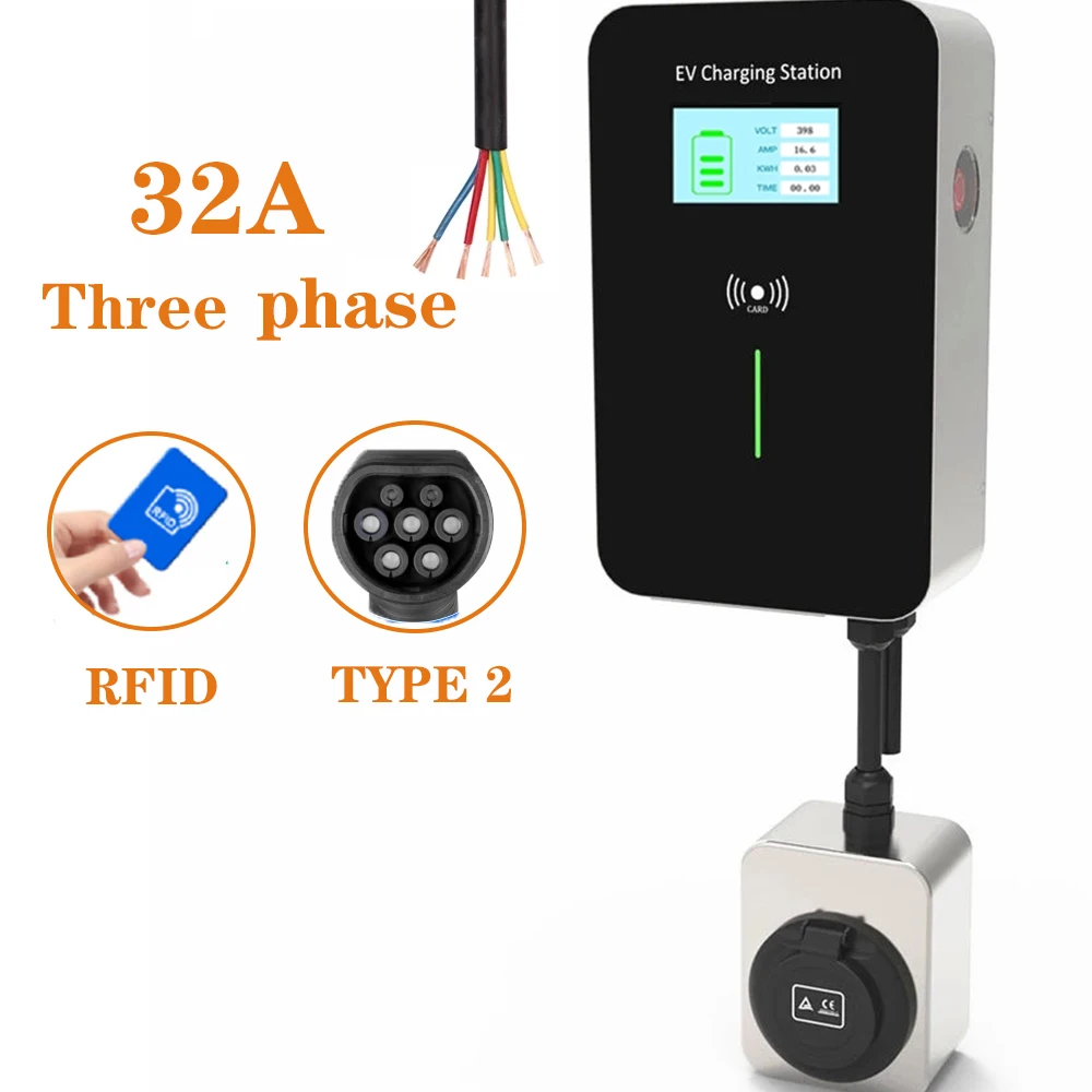 32A-3-Phase-22KW-EV-Charger-Electric-Vehicle-Charging-Station-Type-2 ...