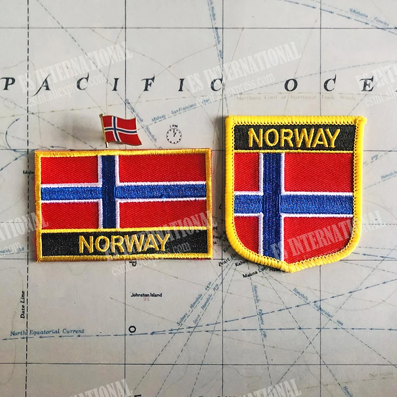 NORWAY National Flag Badges Armband Embroidery Patches And Lapel Pin ...