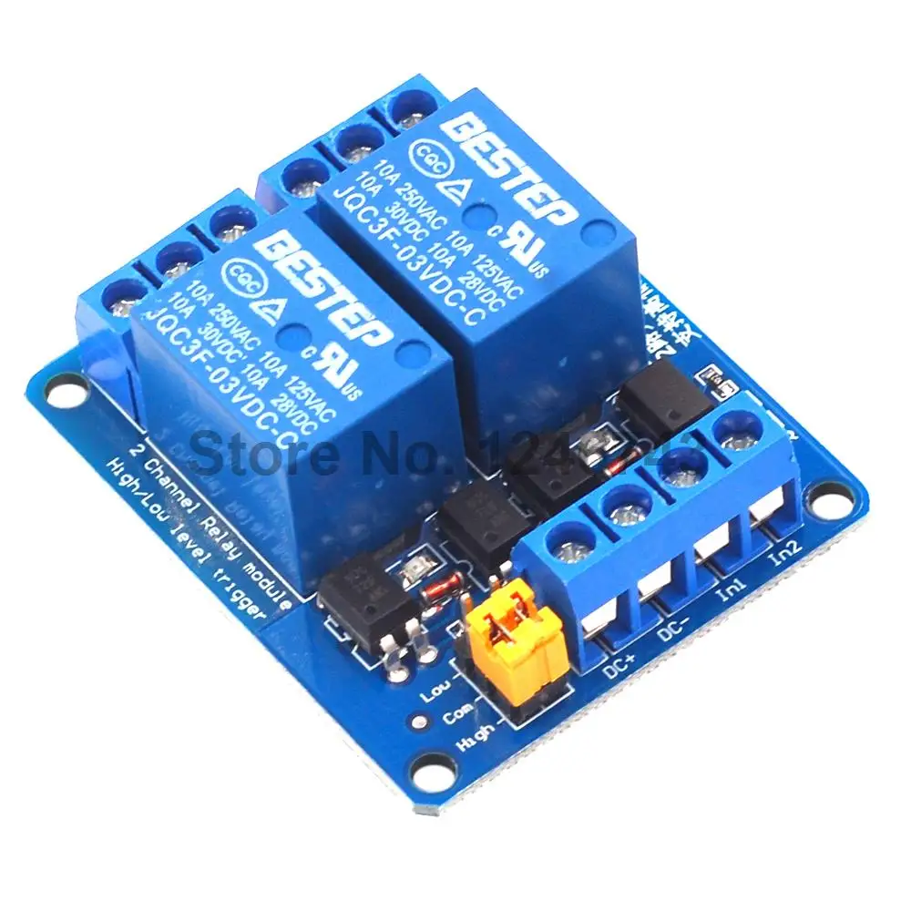 3.3V 5V 12V 24V 2 Channel Relay Module High and low Level Trigger Dual Optocoupler Isolation ...