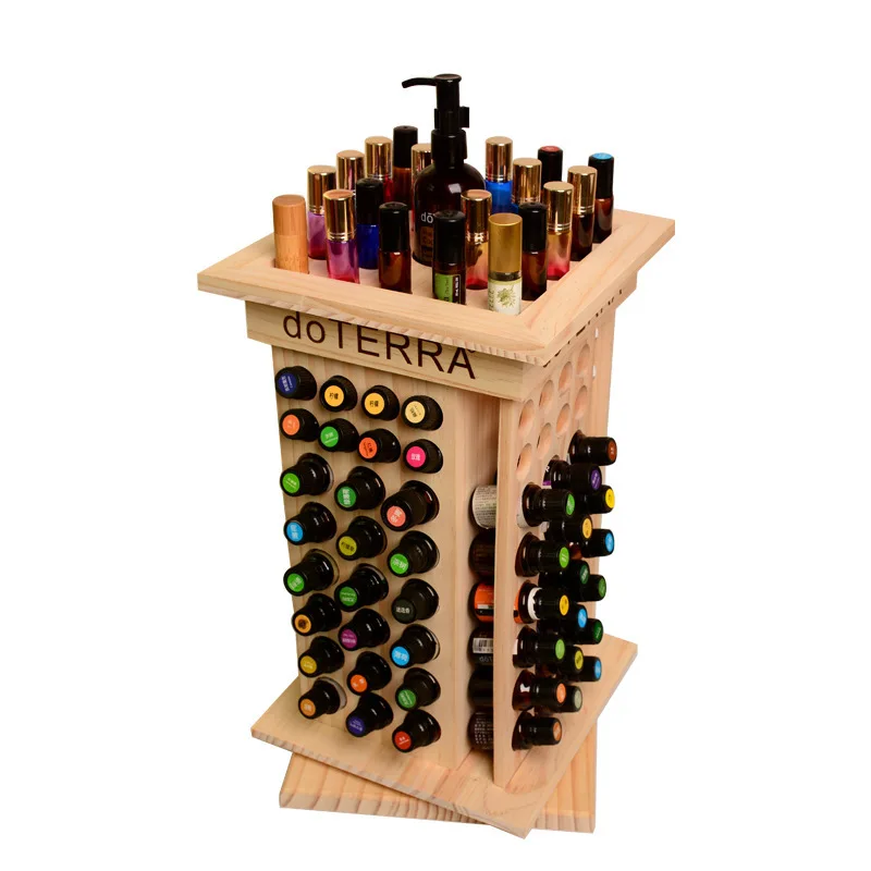 Rotatable Essential oil storage box display stand solid wood essential ...