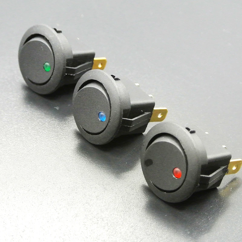 5pcs/set On/off 12v Round Rocker Dot Switch Waterproof Led Light ...